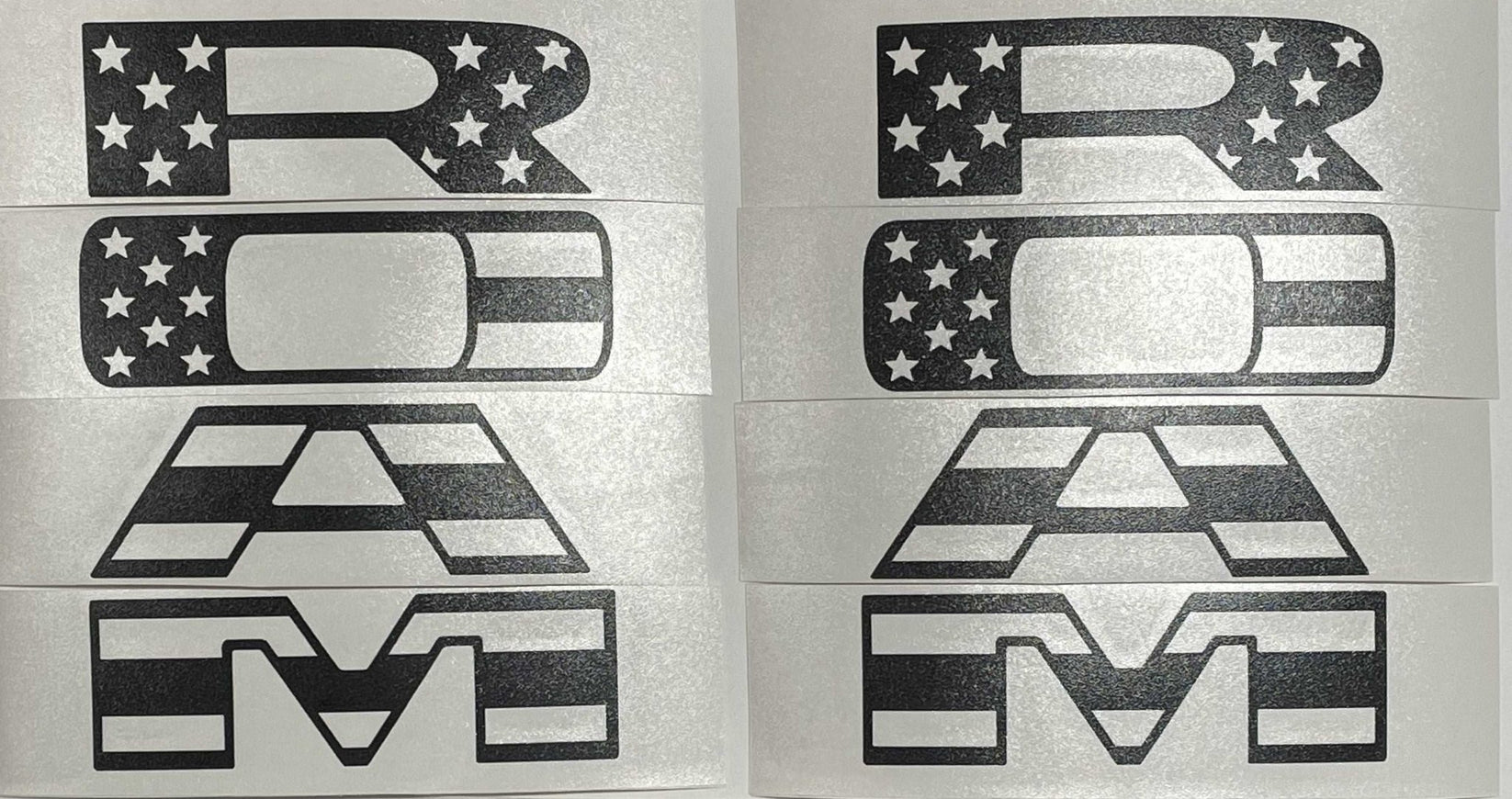 Premium Cast Matte Black Vinyl Flag Decals for RAM Doors – TVD Vinyl Decals